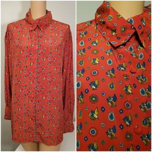 Chaus | Tops | Vintage Chaus Woman Red Button Up Blouse | Poshmark
